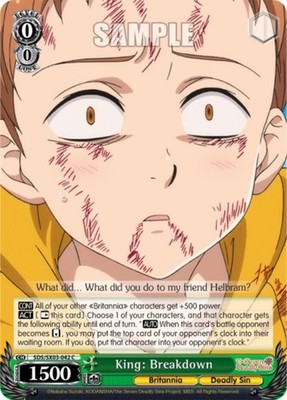 King: Breakdown - SDS/SX03-042 - C Near Mint Weiss Schwarz The Seven ...