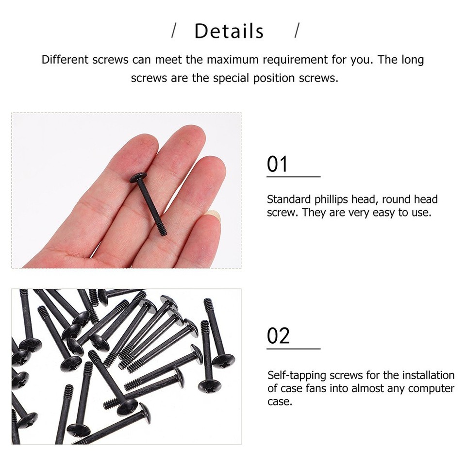 60 pcs Computer Cooling Fan Screw CPU Radiator Fan Screw screw for case ...