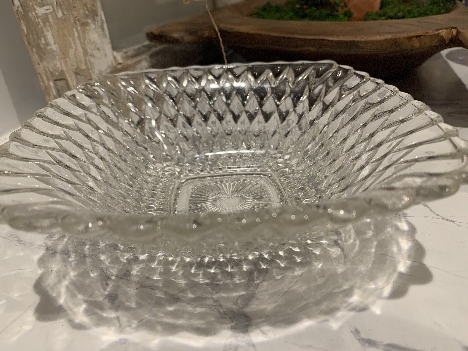 1966 Indiana Glass Diamond Point Square Service Candy Bowl | eBay