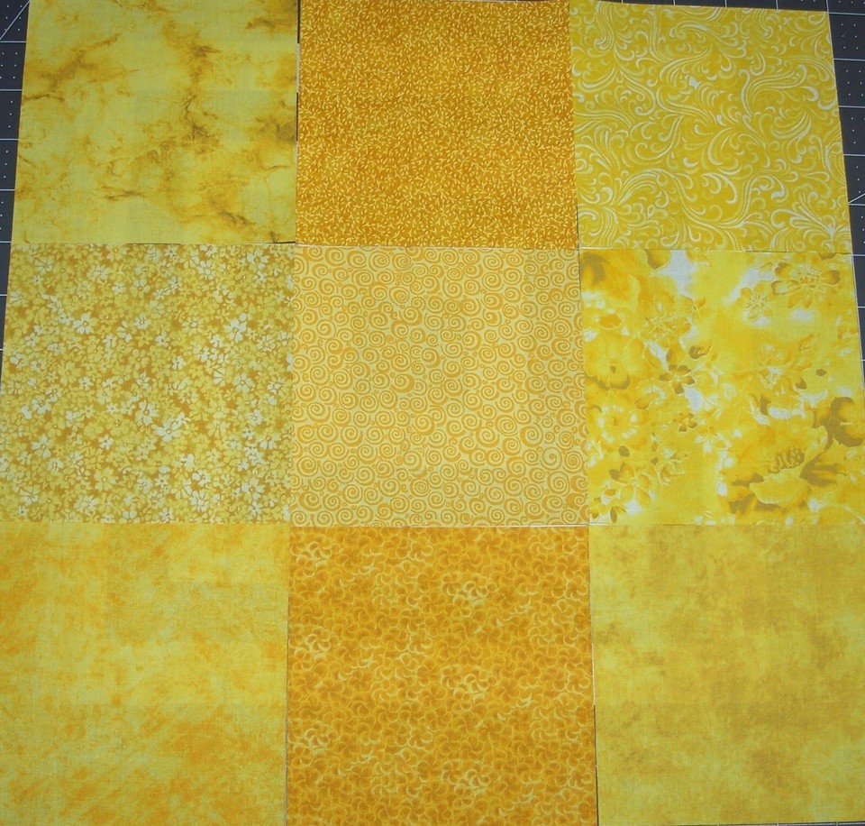 54 Yellow Sunshine to Melon Fabric 5" Quilting Squares 100% Cotton pack ...