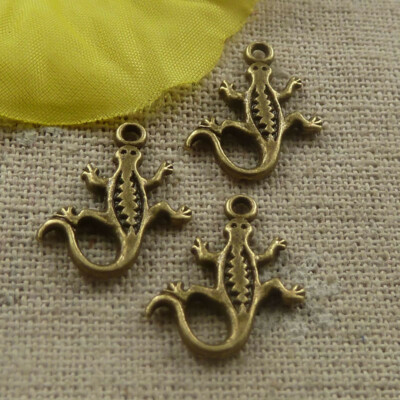 Free Ship 200 pcs Antique bronze gecko charms 18x15mm L-4377 | eBay
