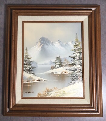 Vintage Winter Original Oil Painting Signed R. Shelton. 8x10 | eBay
