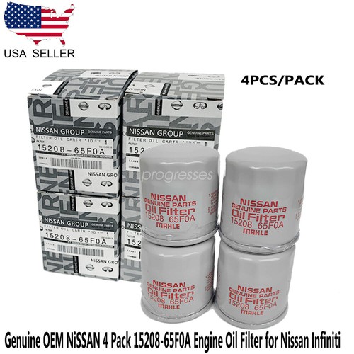 Genuine OEM NiSSAN 4 Pack 15208-65F0A Engine Oil Filter for Nissan ...