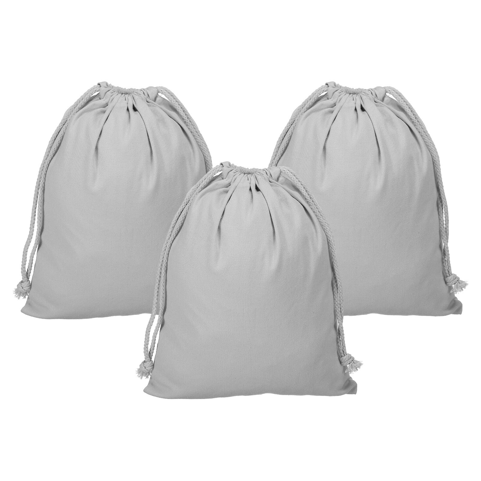 3pcs Reusable Drawstring Bags, 10x12.6" Multipurpose Bags, Light Gray ...