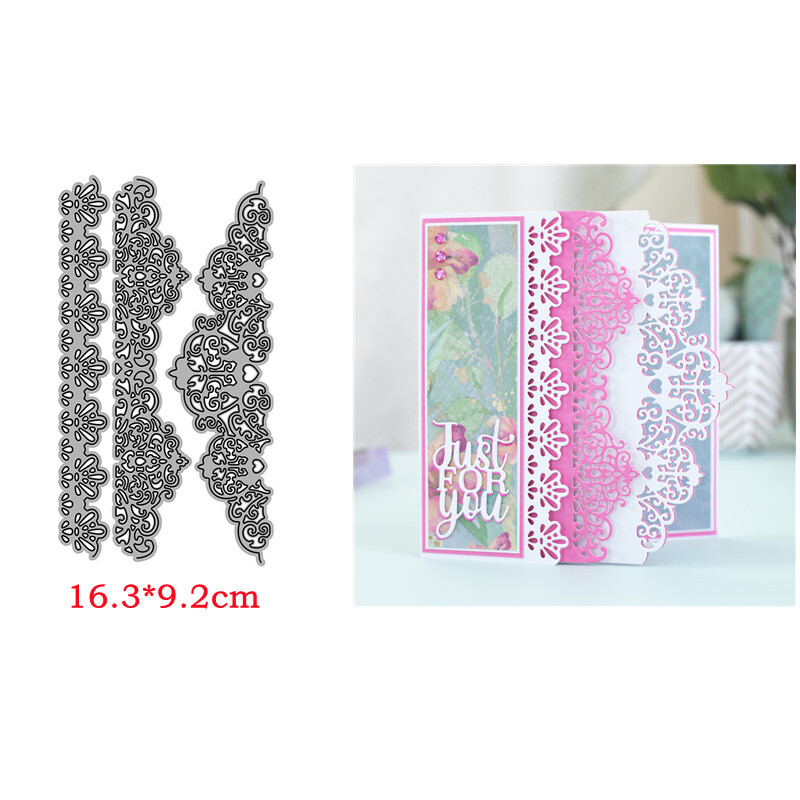 Flower Swirl Lace Edge Border Metal Cutting Dies Cuts Stencils Diy ...