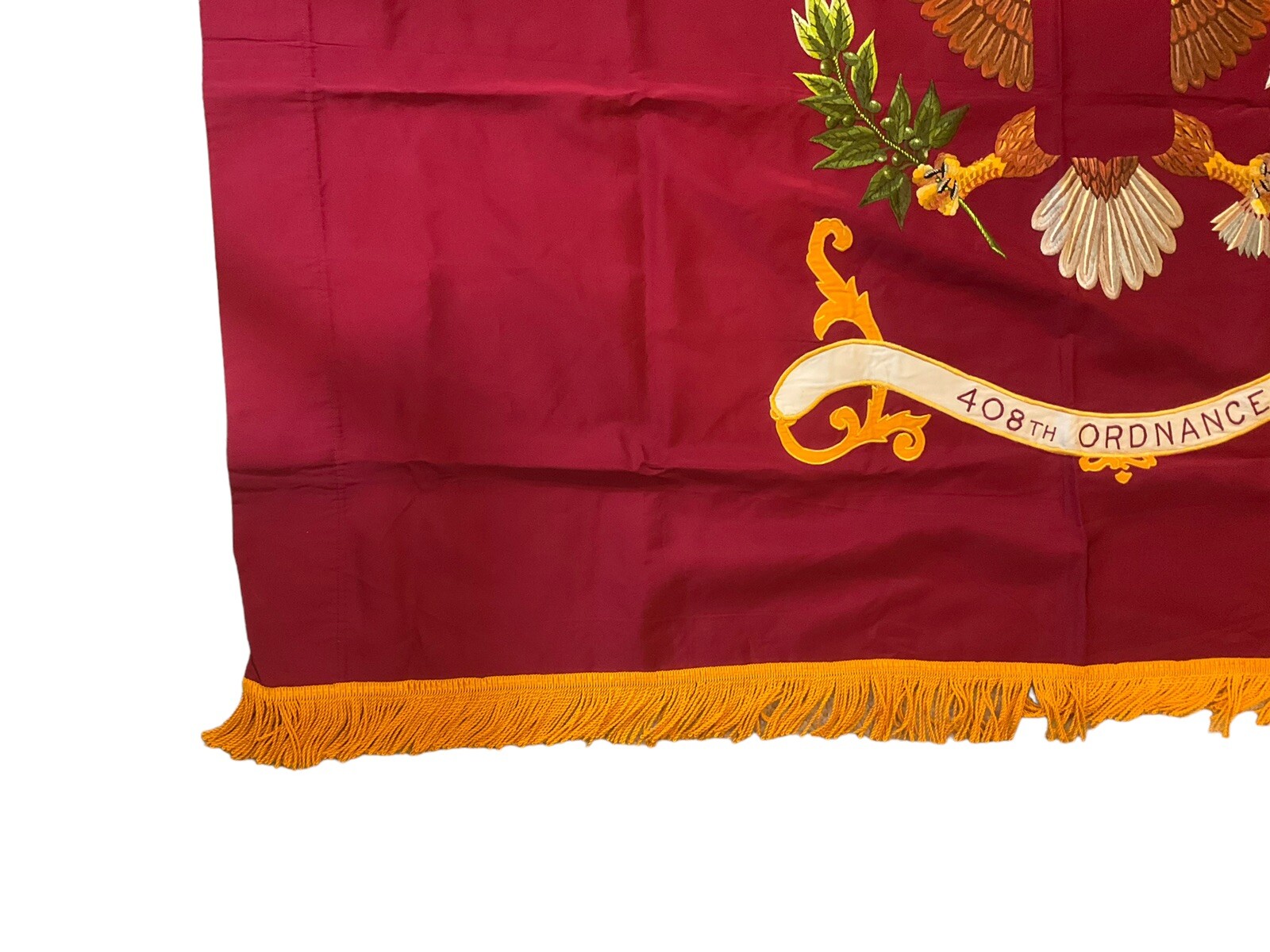 Mid Century Embroidered US Army 408th Ordnance Flag, Golden fringe §50 ...