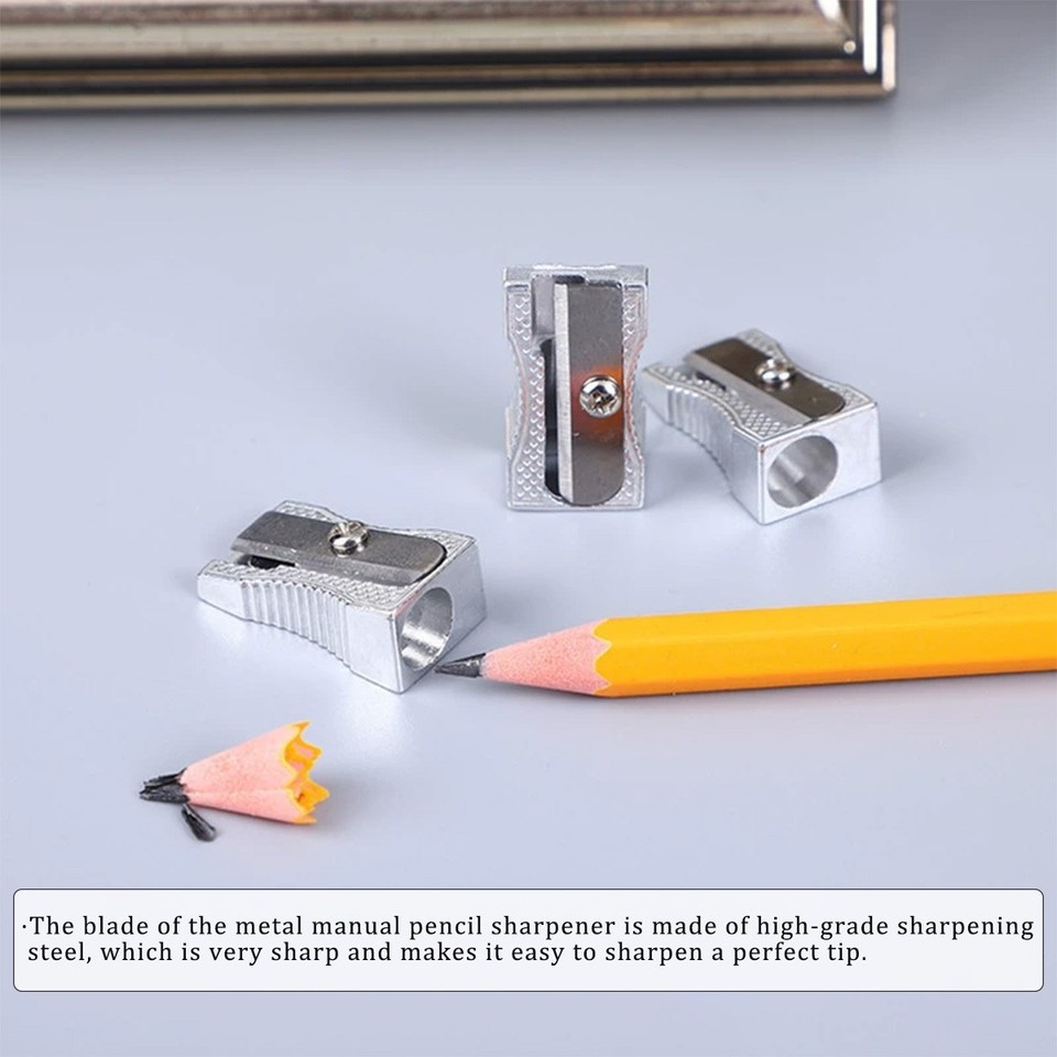 12Pcs Single Hole Pencil Sharpeners Aluminum Manual Pencil Sharpener ...