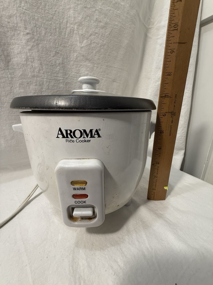 AROMA Rice Cooker 3-Cup Uncooked/6-Cup Cooked 1.5 Qt White | eBay