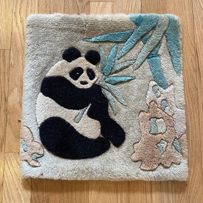 Vintage Rug 13” x 13.5” Collectible Chinese Panda Oriental Rug | eBay
