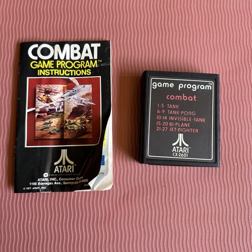 Vintage 1977 Atari 2600 Combat 1970s Game Cartridge & Manual Tested ...