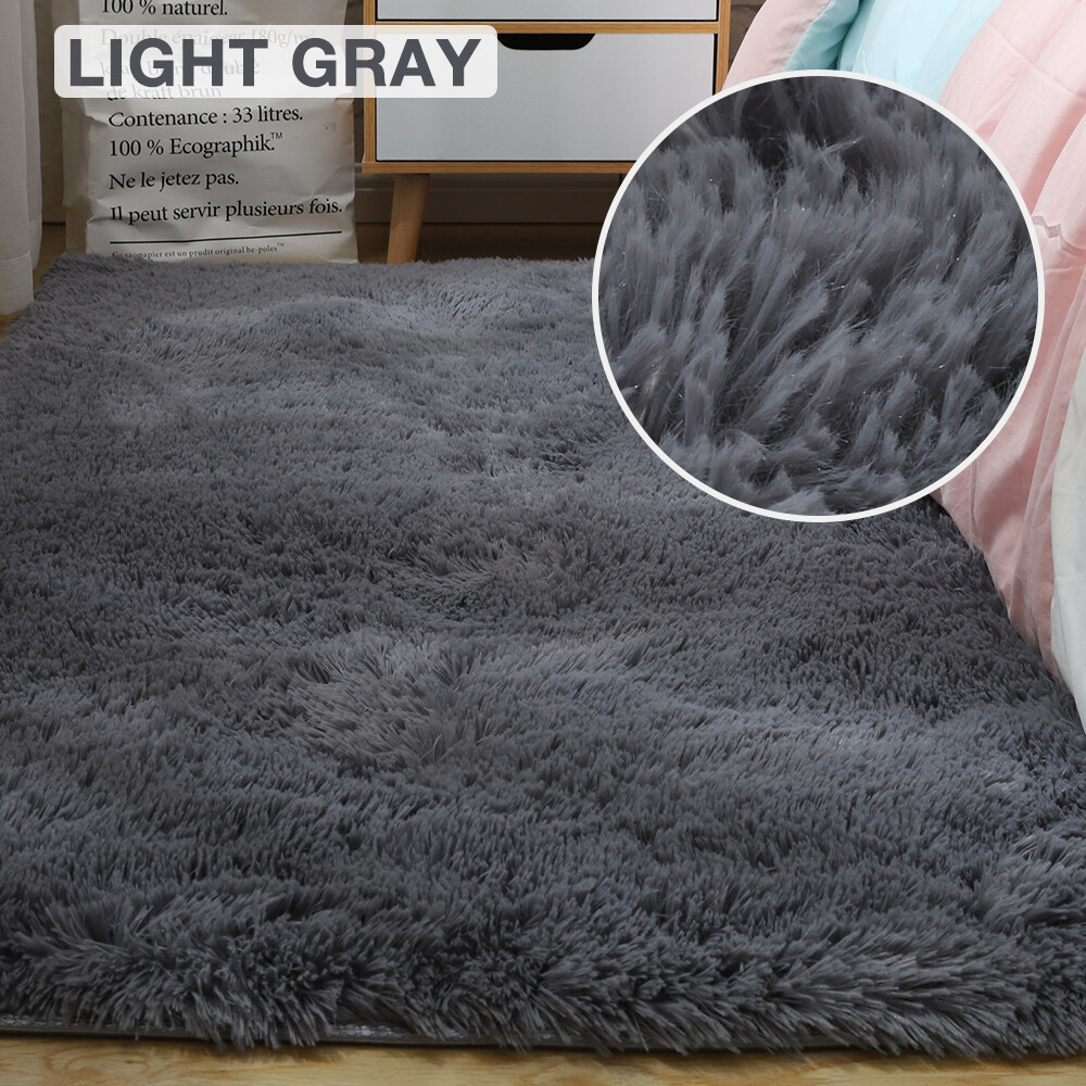 Soft Square Fluffy Rug Anti-Skid Shaggy Carpet Floor Mat Home Bedroom ...