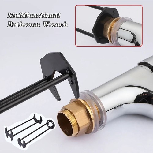 1Pcs Four-claw Hexagon Sink Wrench Flume Faucet Key Plumbing Tool Pipe ...