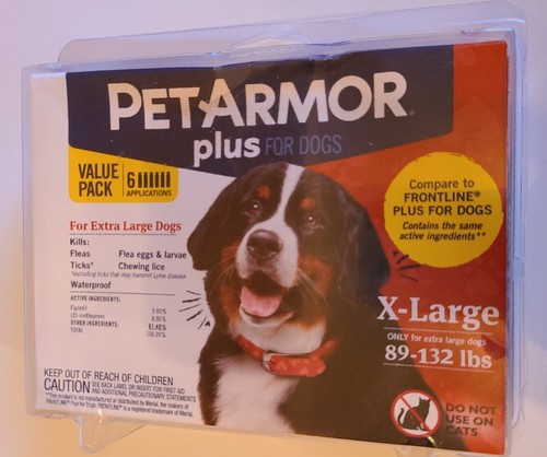 PetArmor Plus Flea & Tick Treatment for Dogs, 89-132 lbs | 6 ...