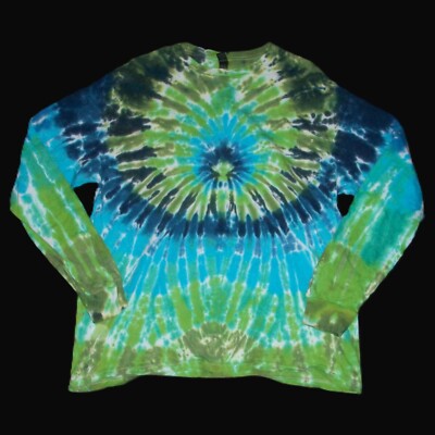 Tie Dye Long Sleeve Shirt XL Blue & Green Hippie Tye Dyed | eBay