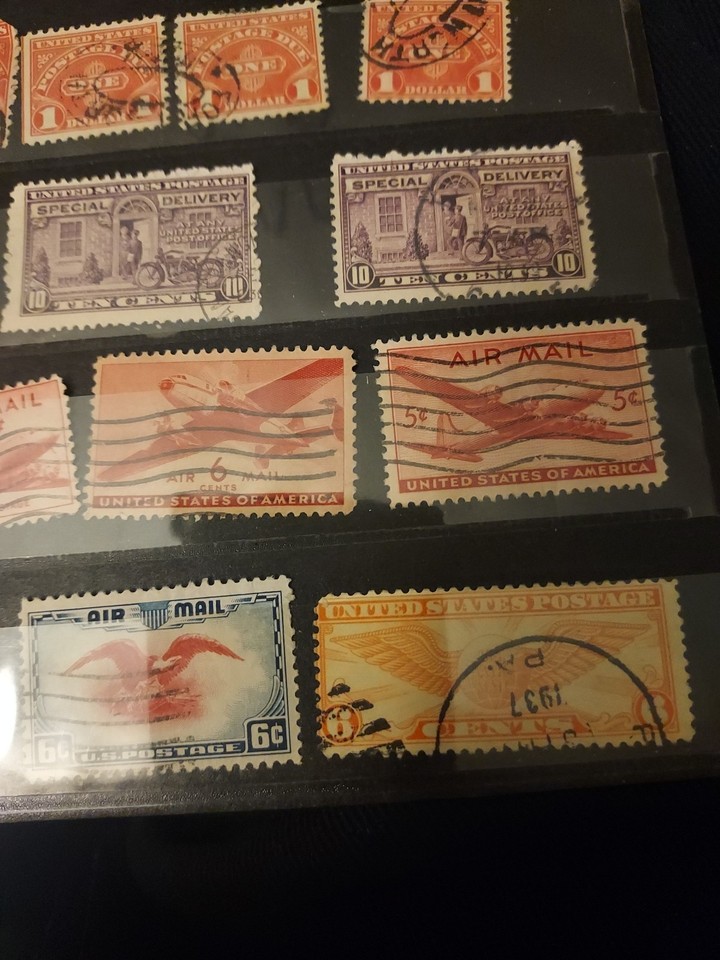 BACK of the Book US Stamps Special Delivery Air Mail Postage Due ...