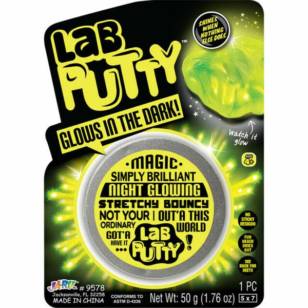 JA-RU 9578 Lab Putty Glow in The Dark Stretchy & Bouncy Night Glowing ...