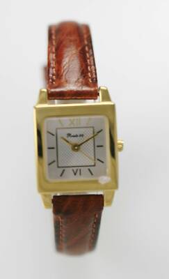 Route 66 Women Watch White Stainless Gold Leather Brown Water Resist ...