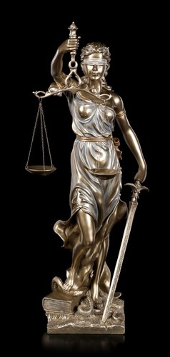 Justitia Statue mit Waage + Schwert groß 75 cm - Veronese Figur ...