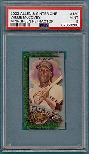 2022 Topps Allen & Ginter Chrome Willie McCovey Mini Green Ref /99 #129 ...