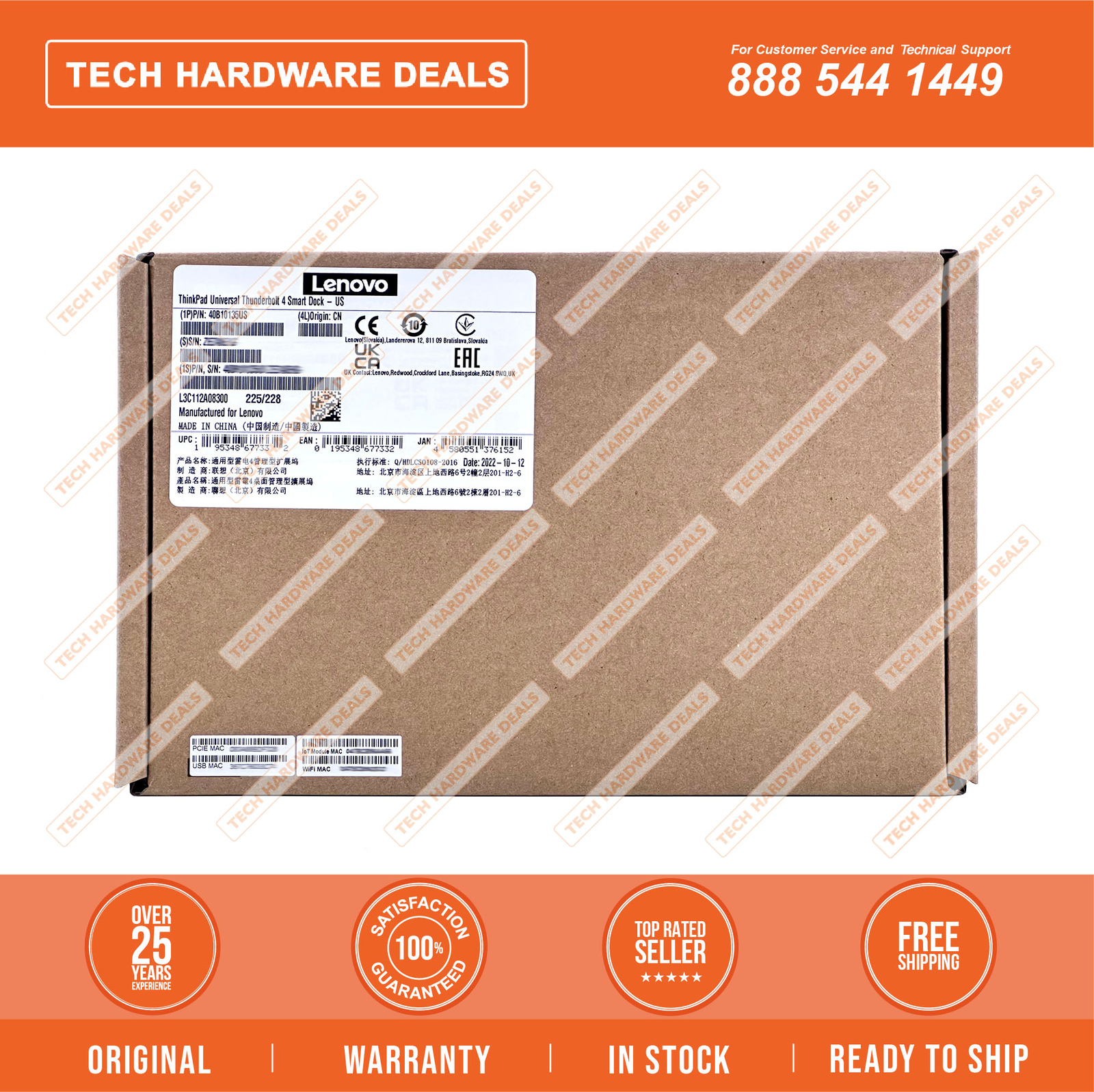 40B10135US RETAIL BOX Lenovo USB-C Thunderbolt 4 Smart Dock 100W | eBay