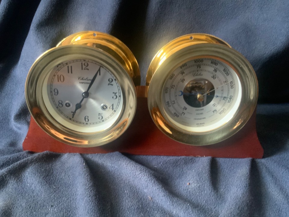 CHELSEA Shipstrike SHIPS BELL CLOCK/BAROMETER~4 “ DIAL,BASE | eBay