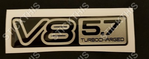 Holden HSV VN VP VR VS Guard Boot Badge V8 5.7 Turbocharged Domed Decal ...