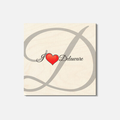 I Love Delaware USA Travel Slogan 4'' X 4'' Square Wooden Coaster | eBay