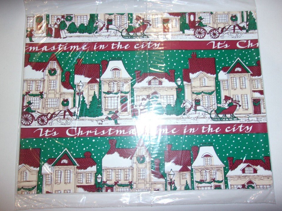 New Vintage Carlton Cards Wrapping Paper Gift Wrap Christmas Time in ...