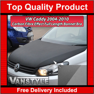 FITS VW CADDY 04-10 MK3 FULL BONNET BRA QUALITY PROTECTOR COVER CARBON ...