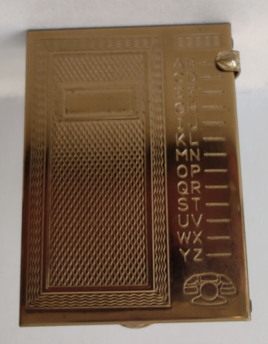 Vintage Mini Gold Toned Brass Pocket Sized Pop Up Address/Phone Book | eBay