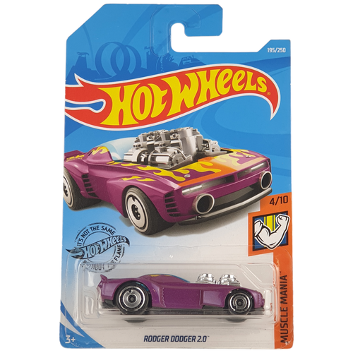 Hot Wheels RODGER DODGER 2 Muscle Mania Purple Car 195/250 2018 NEW ...