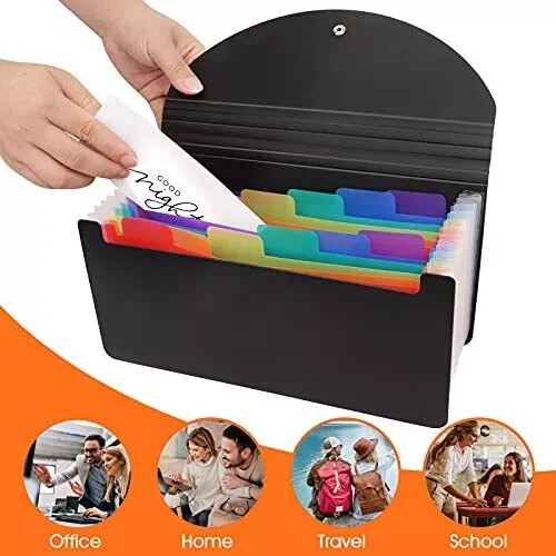 13 Pockets Receipt Organizer A6 Mini Coupon Organizer, Accordion File ...
