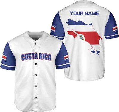 Personalized Costa Rica Baseball Jersey, Costa Rican Baseball Jersey ...