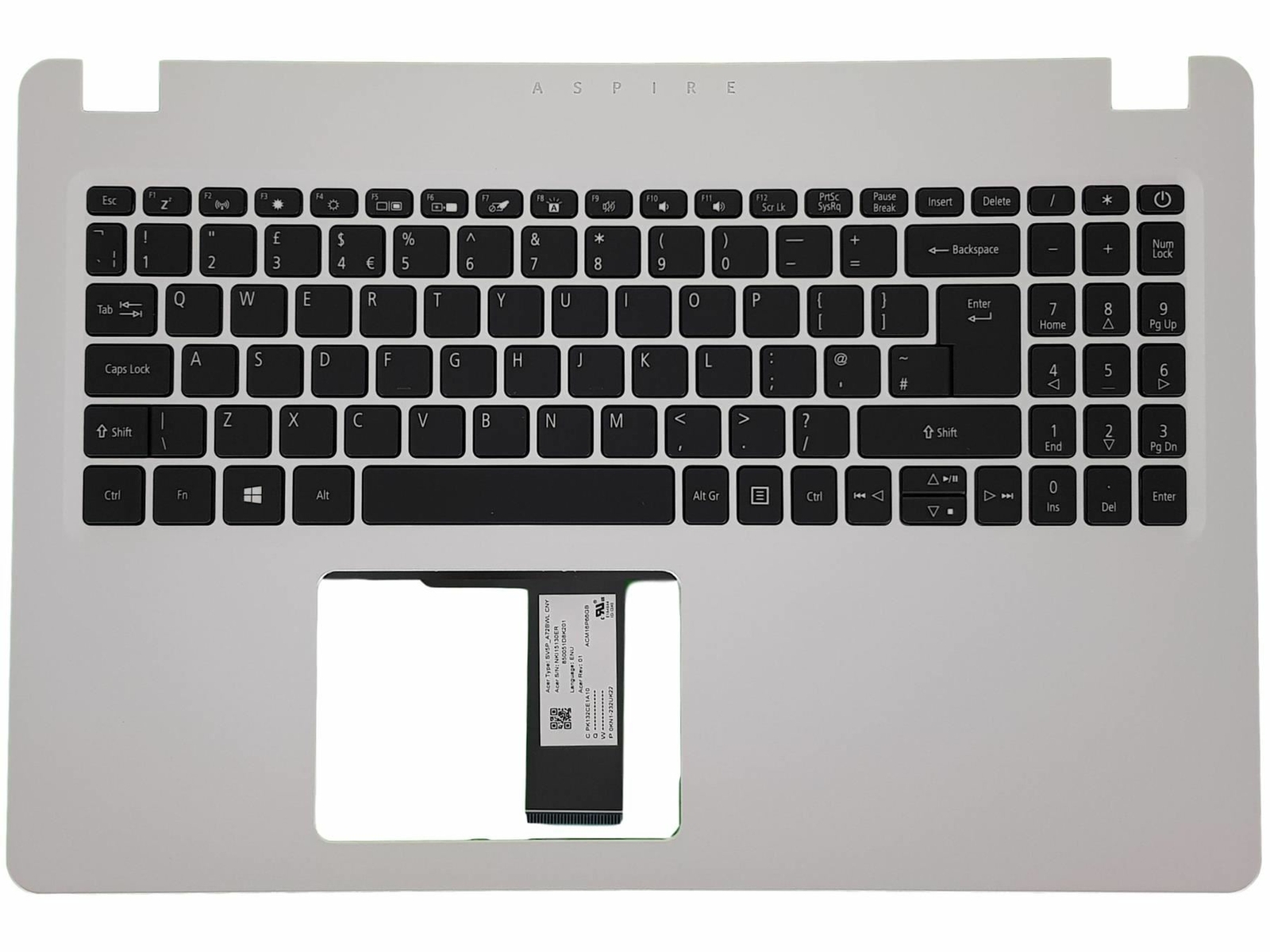 Acer Aspire A515-52 A515-52G Palmrest Cover Keyboard UK Silver 6B.H5KN2 ...