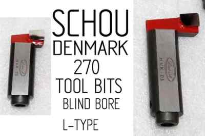 2x SCHOU 270 DENMARK VERTICAL CYLINDER BORING TOOL BITS L TYPE 20x50 ...