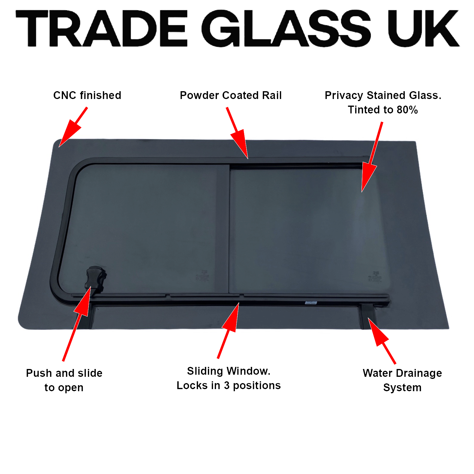 VW T6 T6.1 Transporter Driver Side SLIDING Tinted Window, VW T6 Side ...