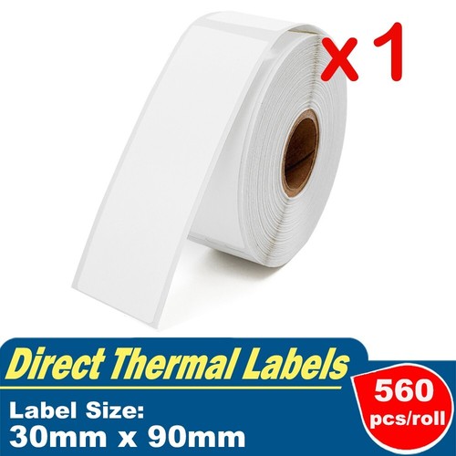 1x Roll Direct Thermal Perforated Stickers Labels 30 x 90mm for ...