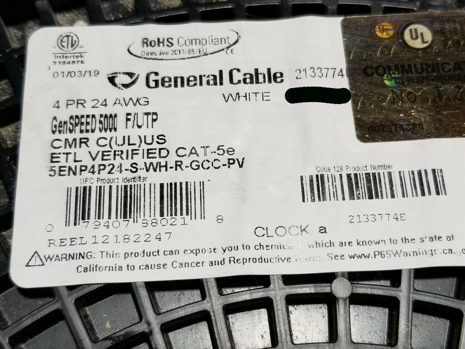 General Cable 2133774E GenSPEED 5000 24/4P F/UTP Cat5e Network CMR ...