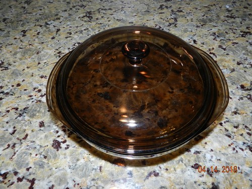 Pyrex Round Casserole Dish & Lid 024 2 Qt Liter Amber Brown Oven ...
