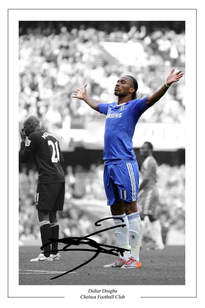 Drogba Signature Didier Drogba Official Chelsea FC Signed And Framed