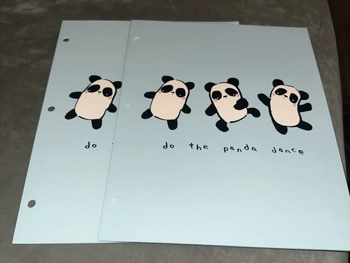 2) Cute Panda Folders by Eccolo - BRAND NEW. Do The Panda Dance. 3 Ring ...