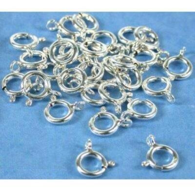 30 Spring Ring Clasps Sterling Silver 7mm Chain Part | eBay