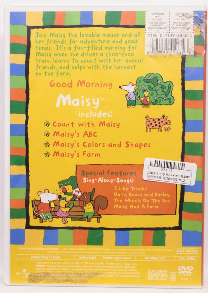 GOOD MORNING MAISY DVD ANIMAZIONE EDIZIONE USA 2005 REGIONE 1 USATO ML3 ...
