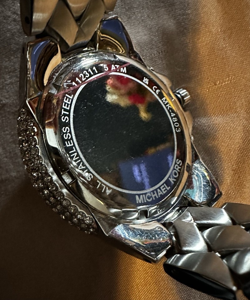 NWOT MICHAEL KORS OVERSIZED CAMILLE SILVER,PAVE CRYSTALS BRACELET WATCH ...