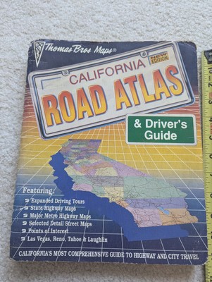 1991 Thomas Bros Maps California Road Atlas Driver's Guide Book la san ...
