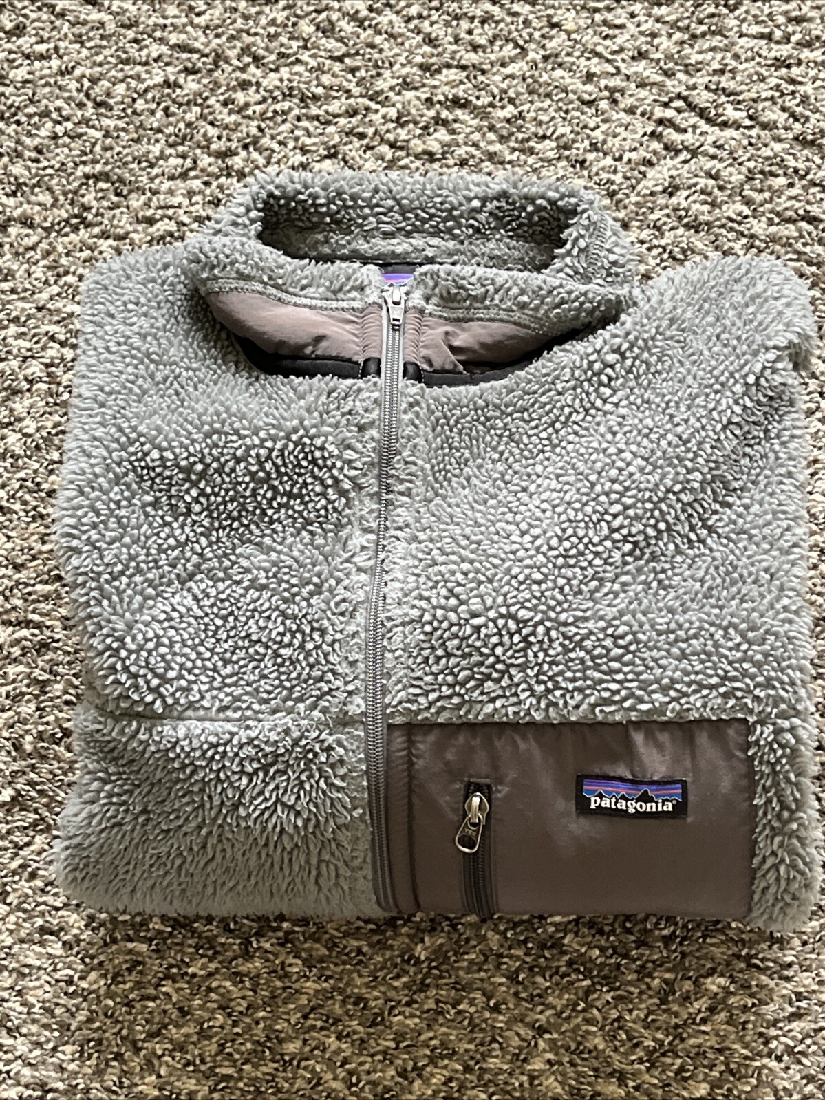 Patagonia Retro X Deep Pile Fleece Jacket GRAY Full Z… - Gem