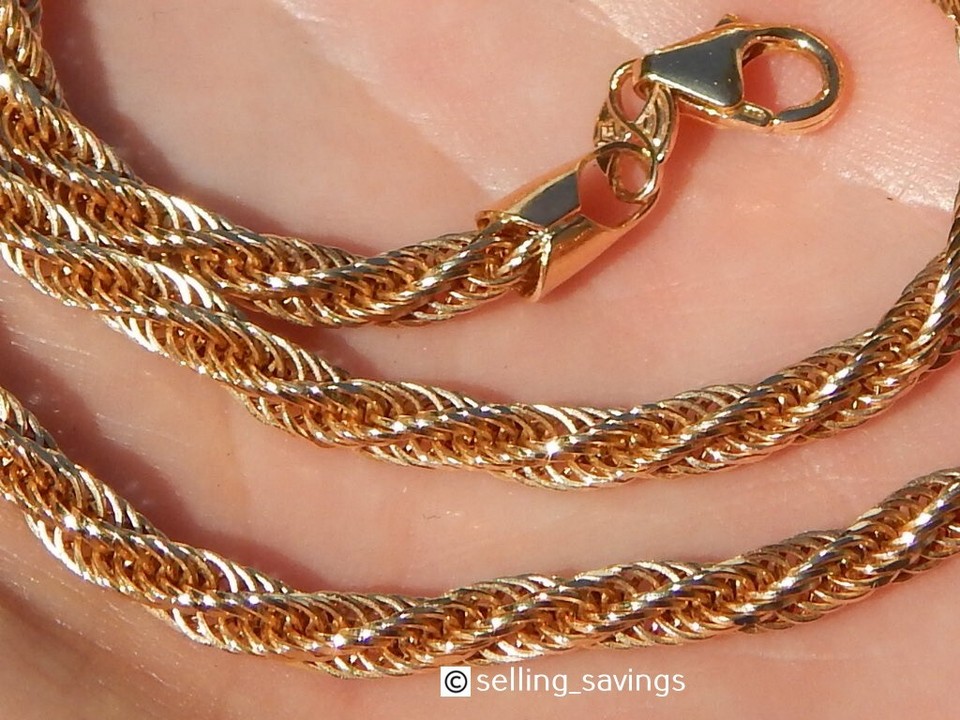 14K YELLOW GOLD ETERNAGOLD 4MM DIAMOND CUT BRAIDED TWISTED ROPE ...