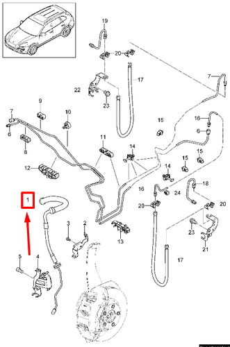 PORSCHE CAYENNE 92A Front Left Brake Hose 95835558150 958.355.581.50 ...
