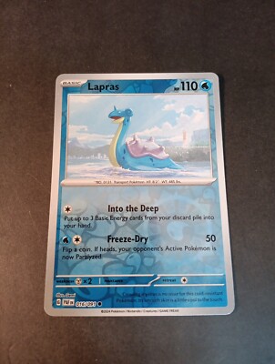 Pokemon Paldean Fates Lapras Reverse Holo Common Card 016/091 NM | eBay