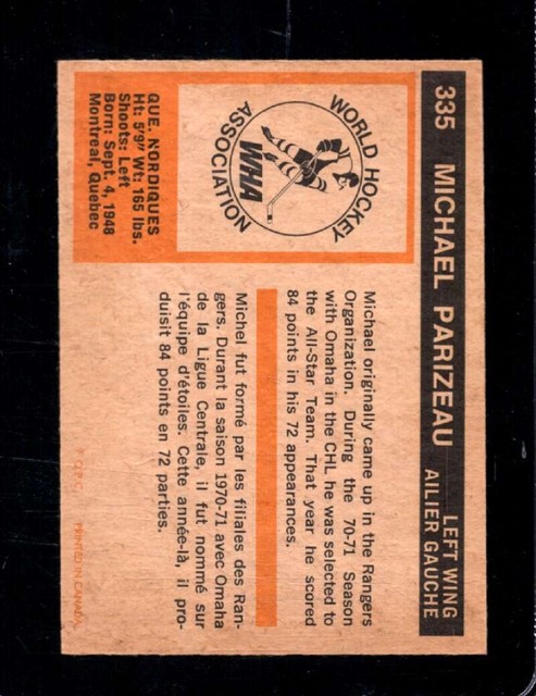 1972-73 O-Pee-Chee - #335 Michel Parizeau (RC) for sale online | eBay